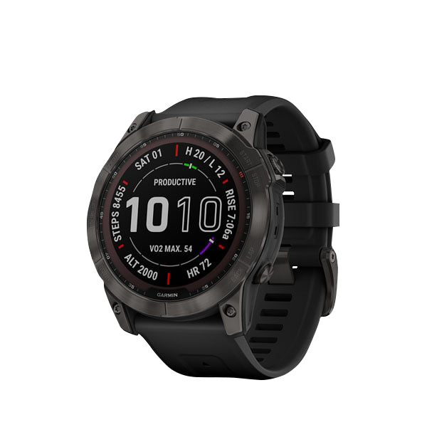 Garmin Fenix 7X Sapphire Solar, Carbon Gray Titanium with Black Band ...